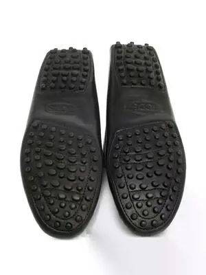 TOD'S Leather Penny Keeper Loafers - Black