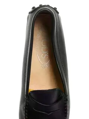 TOD'S Leather Penny Keeper Loafers - Black
