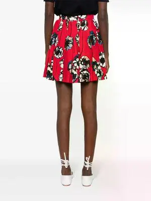 Miu Miu 2000s Floral-print Pleated Miniskirt