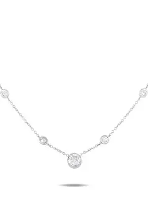 LB EXCLUSIVE 18k Gold 3.50ct Diamond Station Necklace - White