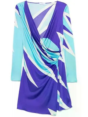 Emilio Pucci 2000s Marino-print Mini Dress - Blue