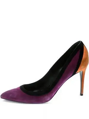 Gucci 100mm Suede Heeled Pumps - Purple