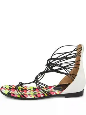 CHRISTIAN LOUBOUTIN Leather Flat Sandals - Multicolour