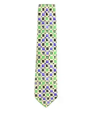 BOSS Geometric-print Silk Tie - Neutrals
