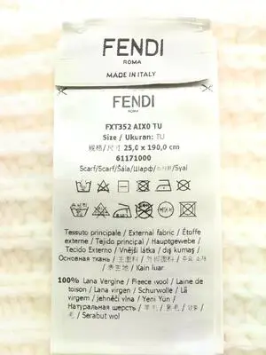 Fendi 2010s Logo Wool Scarf