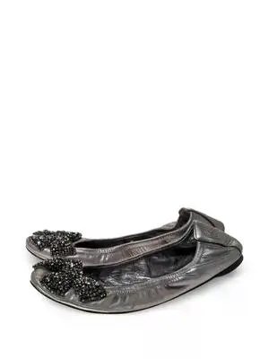Tory Burch Beaded-bow Ballet Flats