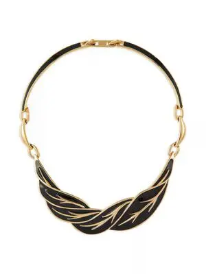 MONET 1980s Enamel Necklace - Gold