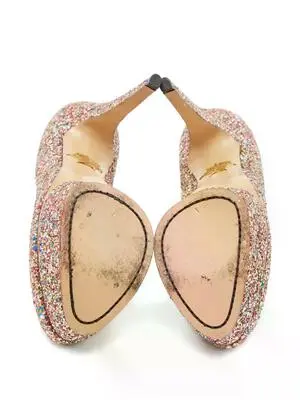 CHARLOTTE OLYMPIA Pre-owned 155mm Glitter-embellished Pumps - Neutrals