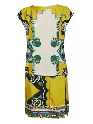 Etro Floral-print Layered Dress - Green