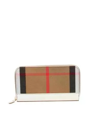 Burberry 2000-2020s Check Zip-around Wallet - Brown
