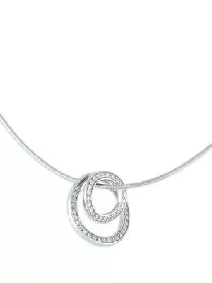 Movado 18k White Gold Diamond Necklace - Grey