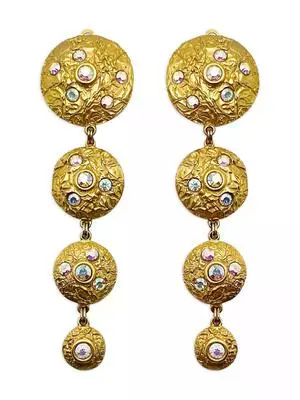 JENNIFER GIBSON JEWELLERY Malcolm Morris Crystal-Embellished Clip-On Drop Earrings