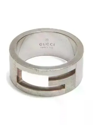 Gucci 2000s Logo Ring - Silver