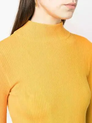 Saint Laurent 1970s Mock Neck Ribbed Jumper
