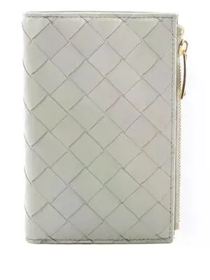 Bottega Veneta 2020s Intrecciato Leather Wallet Grey