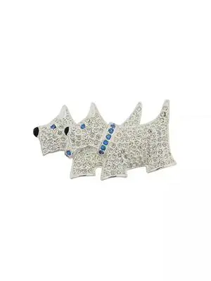SUSAN CAPLAN 1980's Napier Scottish Terriers Brooch - Silver