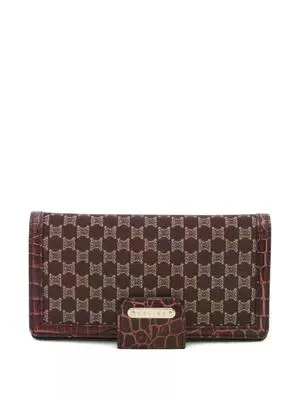 Celine 1990-2000 Macadam-pattern Wallet - Brown
