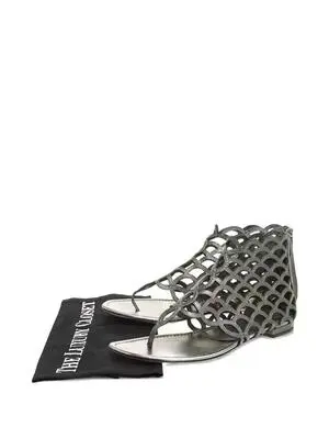 SERGIO ROSSI Scalloped Leather Sandals