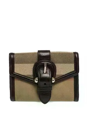 Burberry Check Buckle Wallet - Brown