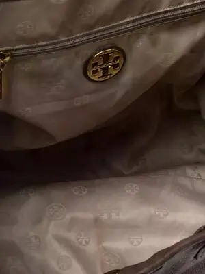 Tory Burch Striped Leather Tote Bag