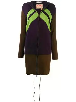 JEAN PAUL GAULTIER 1990s Colourblock Zipped Hoodie - Purple