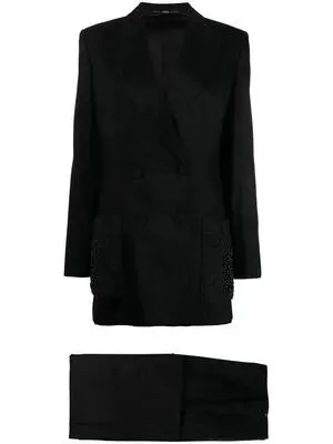 Gianfranco Ferre 1990s Metallic-threading Double-breasted Suit