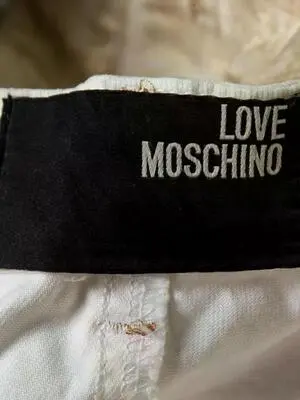 Moschino Foil-print Straight Leg Jeans