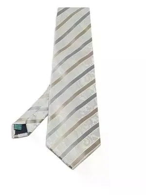 Valentino Garavani Striped Silk Tie - Grey