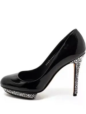 GINA 110mm Rhinestone-embellished Platform Pumps