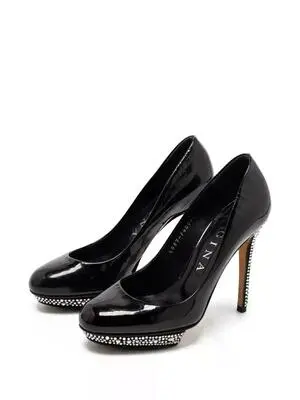 GINA 110mm Rhinestone-embellished Platform Pumps