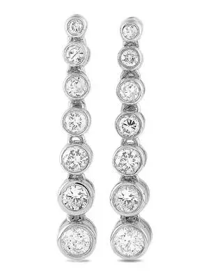 LB EXCLUSIVE 14k White Gold Diamond Drop Earrings - Silver
