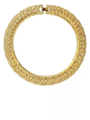 SUSAN CAPLAN 1980s Napier Interwoven Choker Necklace - Gold