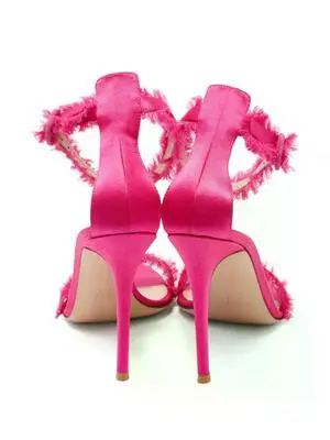GIANVITO ROSSI 110mm Frayed-edge Heeled Sandals - Pink