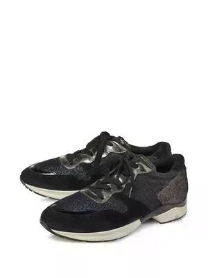 TOD'S Metallic Panelled Sneakers - Black
