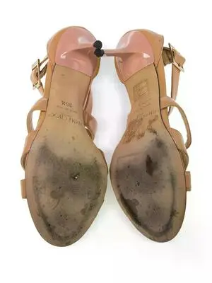 JIMMY CHOO 90mm Patent Leather Crossover-strap Sandals