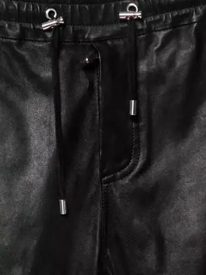 Balmain Drawstring Leather Biker Trousers