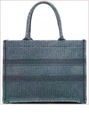 Dior Oblique Denim Book Tote Bag - Blue