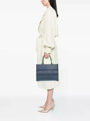 Dior Oblique Denim Book Tote Bag - Blue