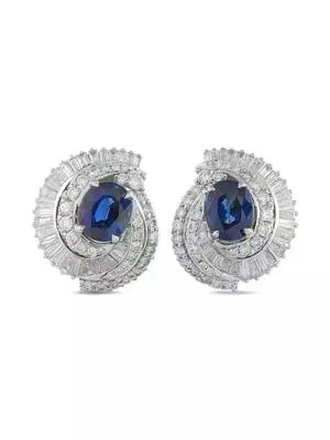 LB EXCLUSIVE Platinum Sapphire And Diamond Earrings - Silver