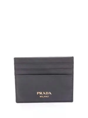 Prada 2010-2025 Soft Grained Leather Card Holder - Black