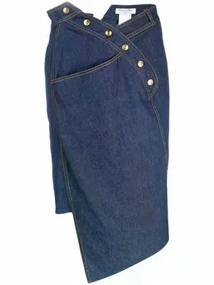 Dior Pre-owned 2000s Asymmetric Denim Skirt - Blue