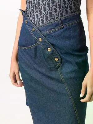 Dior 2000s Asymmetric Denim Skirt