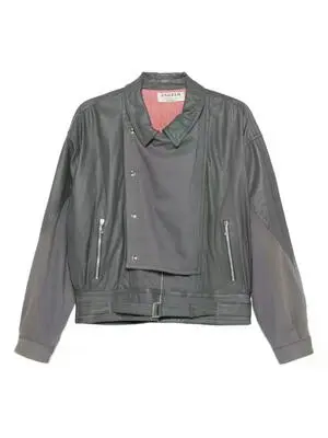 A.N.G.E.L.O. VINTAGE CULT 1980s Leather Panelled Jacket - Grey
