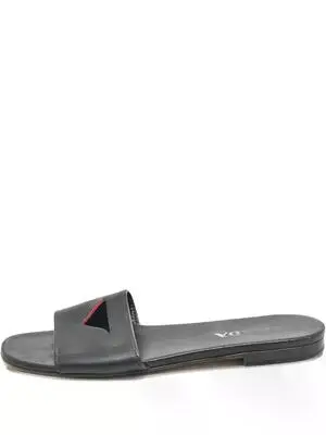 Prada Leather Triangle Slide Sandals