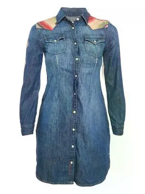 Polo Ralph Lauren Vintage Embroidered Yoke Denim Dress - Blue