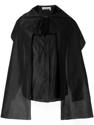 Saint Laurent Layered Silk Cape Blouse