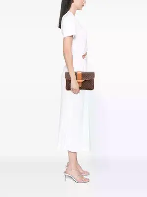 Celine 20th Century Macadam Coated Canvas Clutch