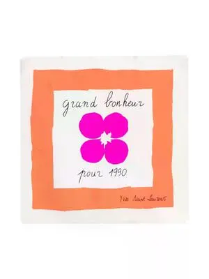 Saint Laurent 1990s Floral-print Scarf - White