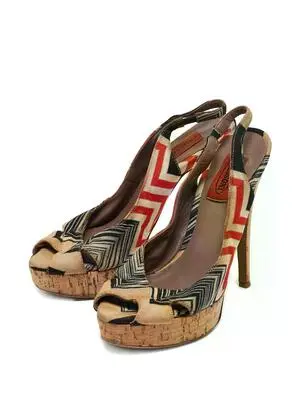 Missoni 120mm Geometric Slingback Platform Sandals