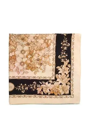 BASILE Flower-print Silk Scarf - Neutrals
